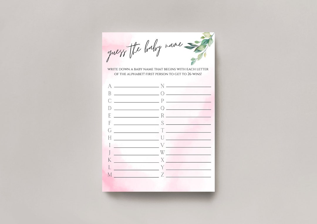 Guess the Baby Name Game for Baby Shower, Sentimental Baby Shower Games ...