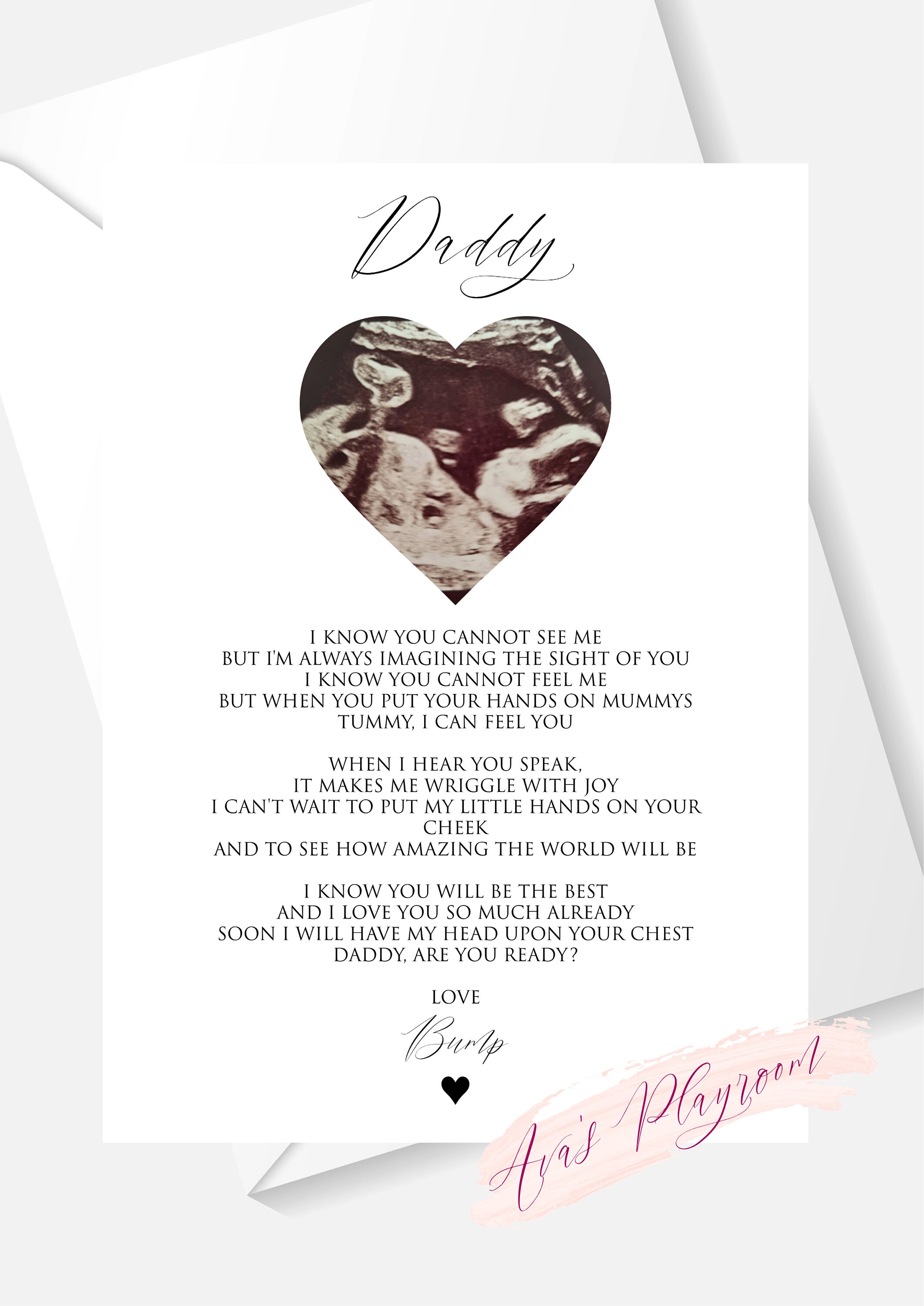 Daddy to Be Poem From Bump, Daddy to Be Card | Daddy to Be Print ...