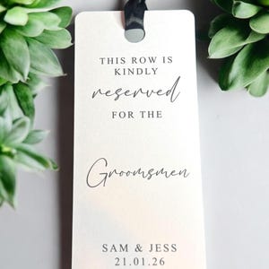 Personalised Reserved Seat Tags for Wedding, Reserved Seating Tag ...