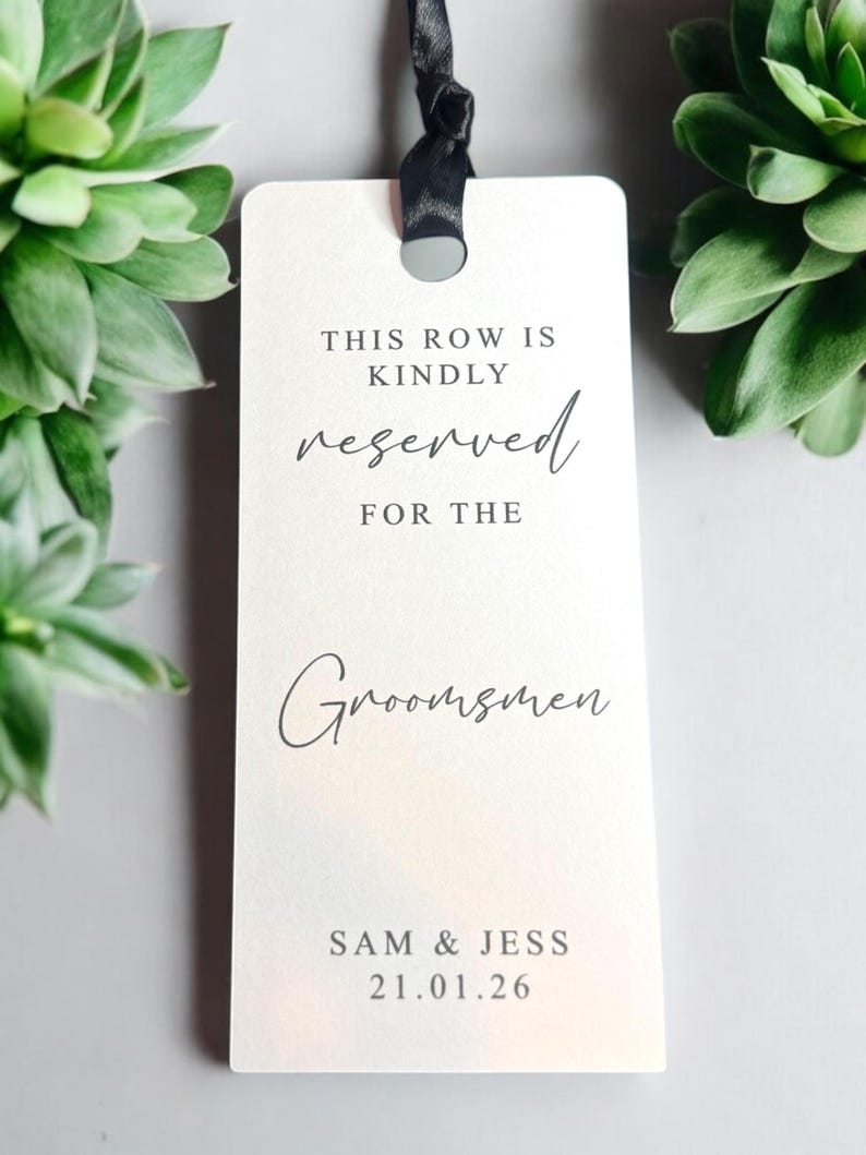 Personalised Reserved Seat Tags for Wedding, Reserved Seating Tag ...