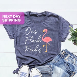 Our Flock Rocks Flamingo, Flamingo Shirt, Flamingo T-shirt, Flamingo ...