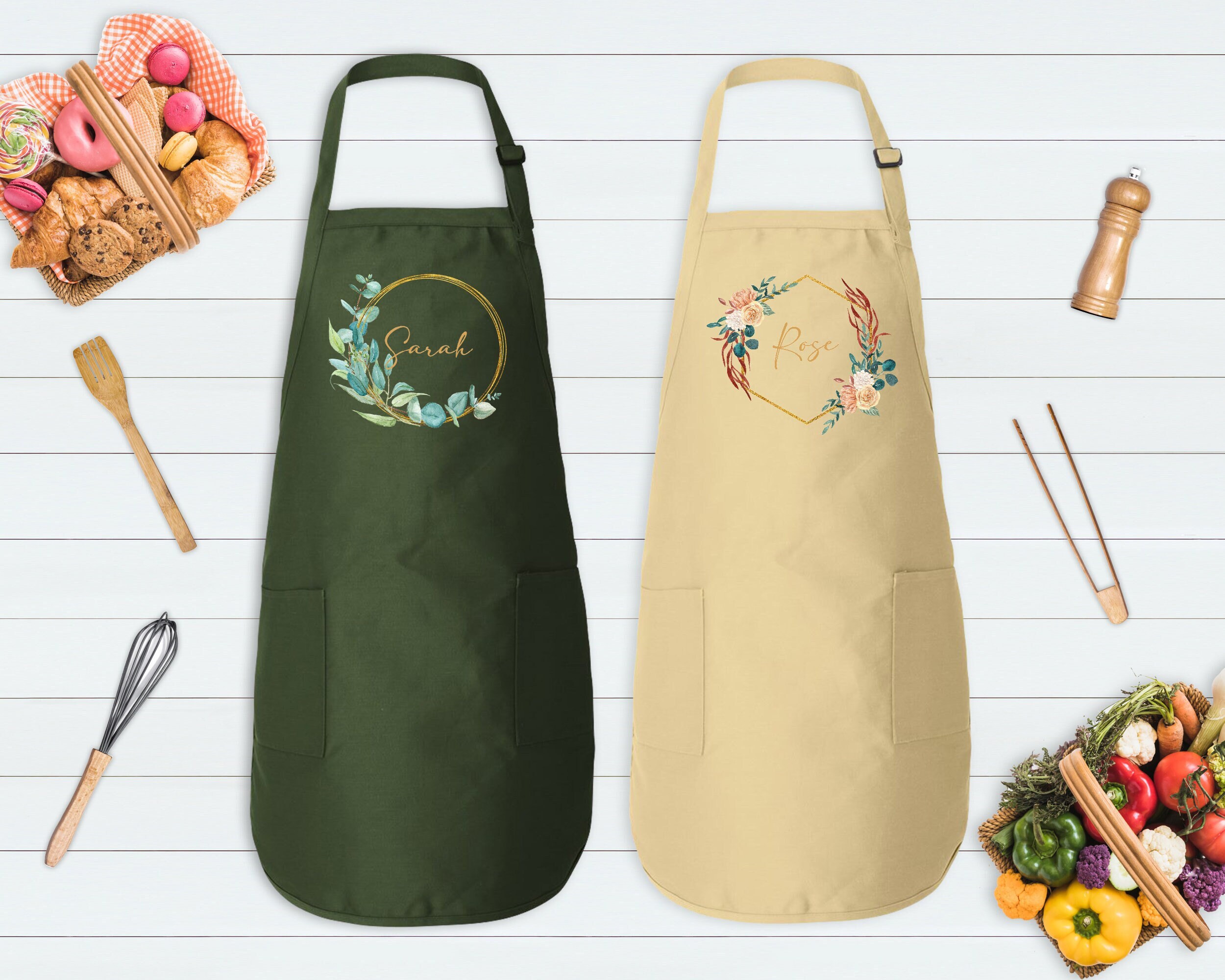 Personalized Kitchen Apron, Custom Cooking Apron, Aprons for Women ...