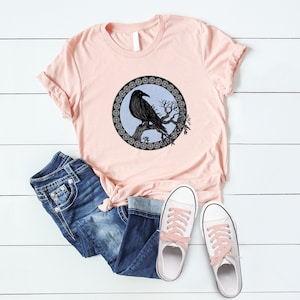 Raven Lover Shirt, Scandinavian Tree Shirt, Gift for Men, Raven Woman ...
