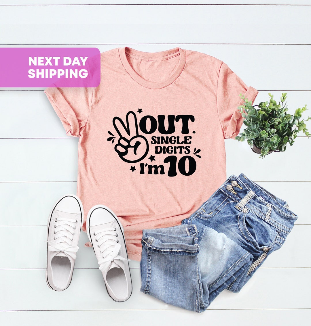 Ten Birthday Shirt, 10th Birthday Shirt, Tenth Birthday, Double Digits ...