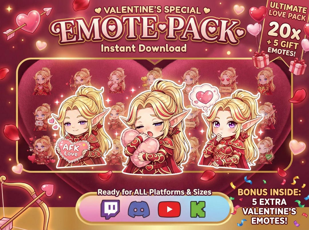 Valentine's Elf Emote Pack | ULTIMATE PACK 20+5 GIFT | Love Elven ...