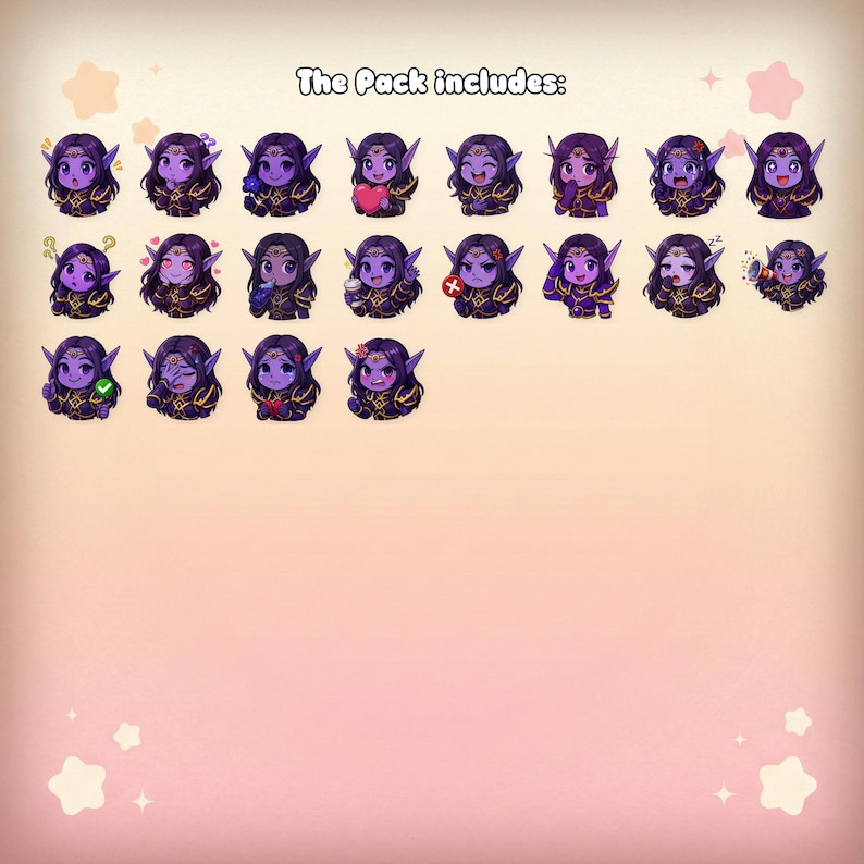 Xal'atath World of Warcraft - 20 Chibi Purple Elf Sorceress Emote ...