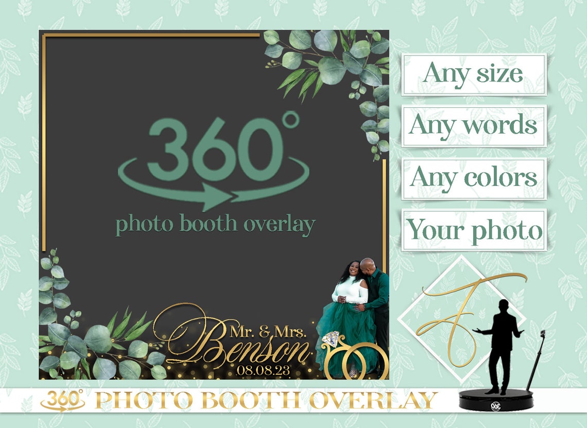 Wedding 360 Video Booth Overlay 360 Overlay Wedding Greenery - Etsy