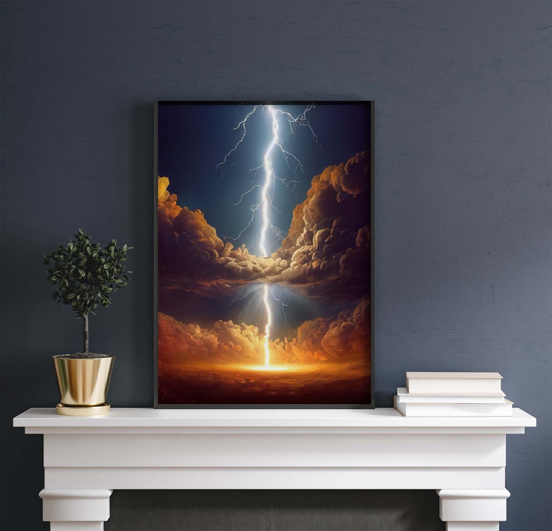 Printable Art, Lightning Bolt Prints, Lightning Wall Art, Storm Wall ...