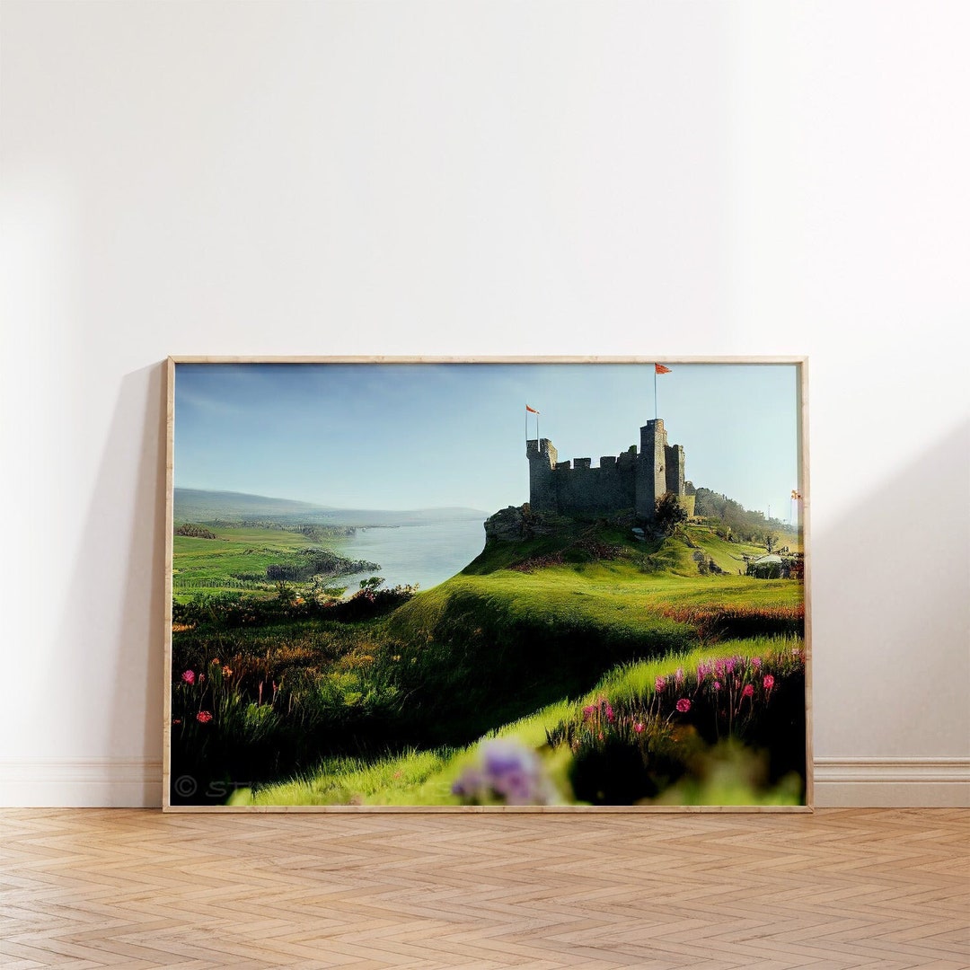 Printable Art, Medieval Castle on A Hill Prints, Castle Wall Art ...