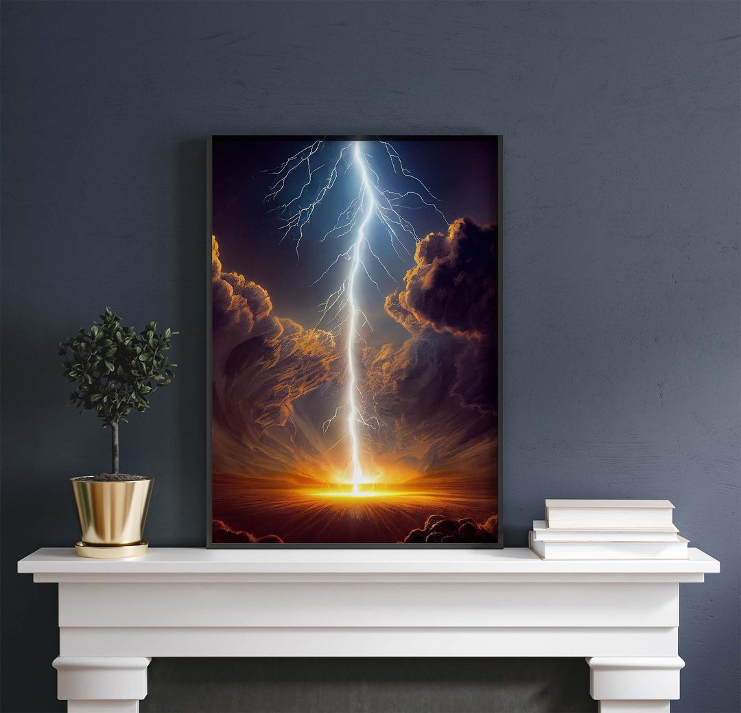 Printable Wall Art • Lightning Bolt Boom Prints • Lightning Wall Art ...