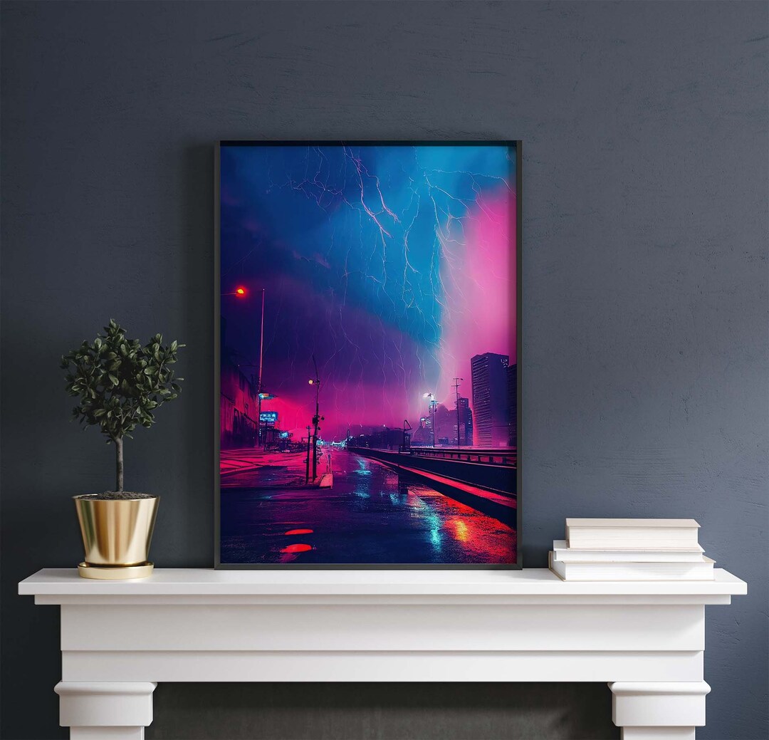 Printable Art • Cyberpunk Storm City Prints • Cyberpunk Poster ...