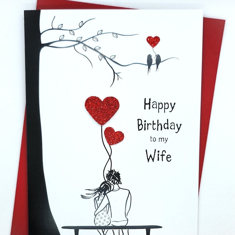 Wooden Red Heart Cards - Etsy UK