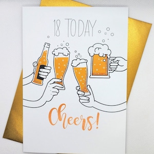 18TH BIRTHDAY CARD Happy 18th Birthday Card for Him Beer Birthday Card ...