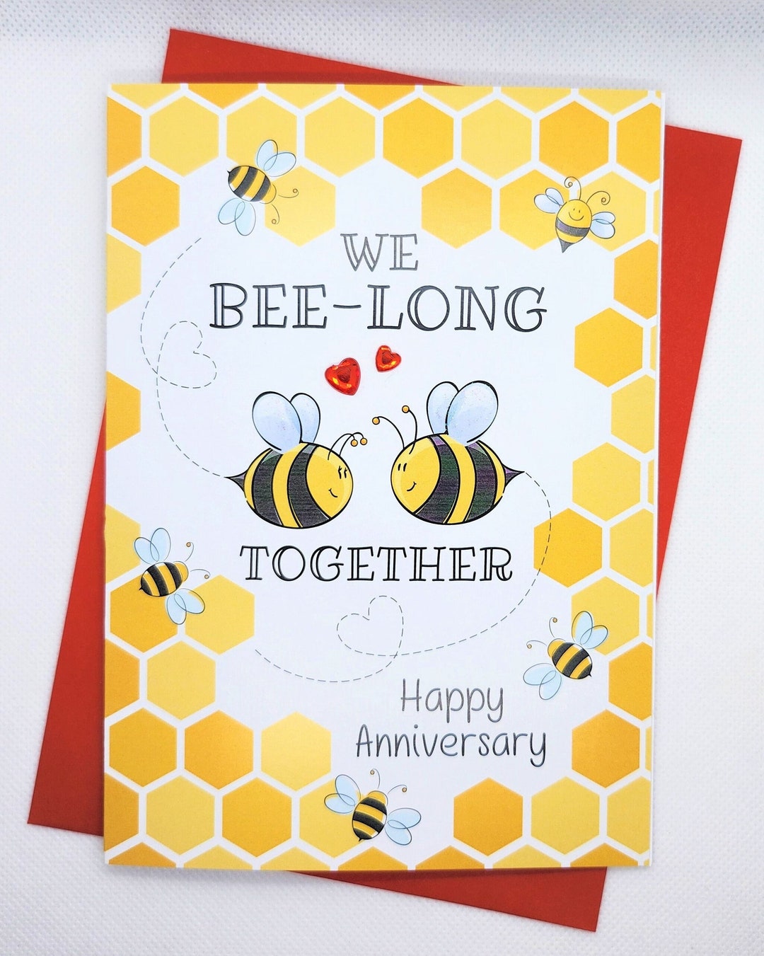 Bee Anniversary Card - on Our Wedding Anniversary Card - Cute Bee ...