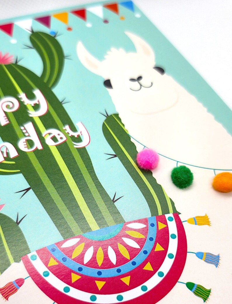 Llama Birthday Card Birthday Card Llamas Fiesta Birthday Card Cute ...