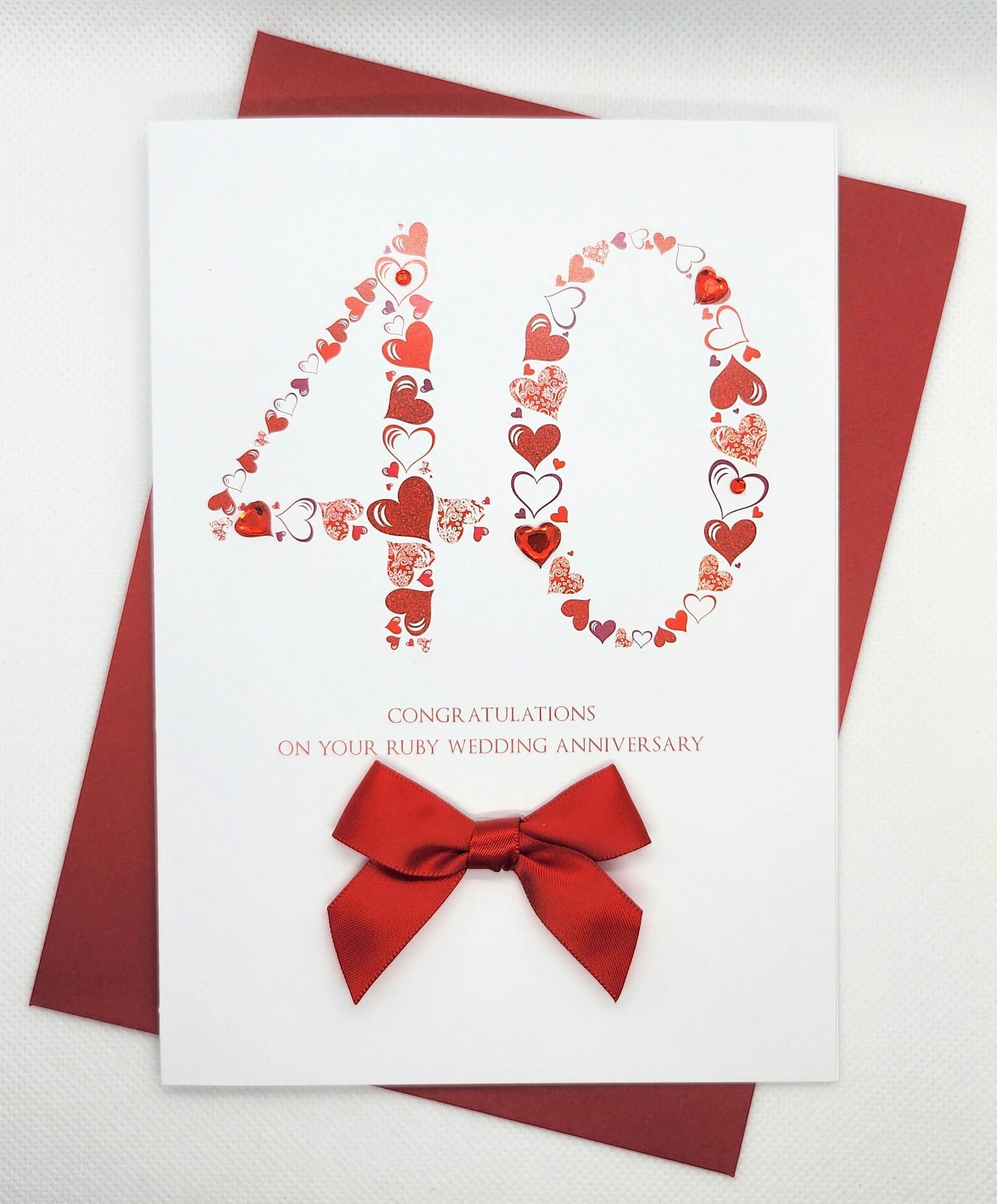 Ruby Wedding Anniversary Card 40th Wedding Anniversary Card 3D Luxury ...