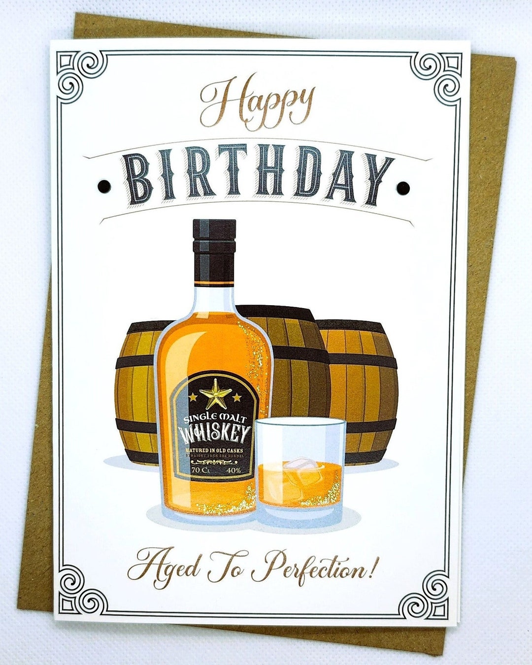 Whiskey Birthday Card - Special Birthday Card for Him - Funny Male ...