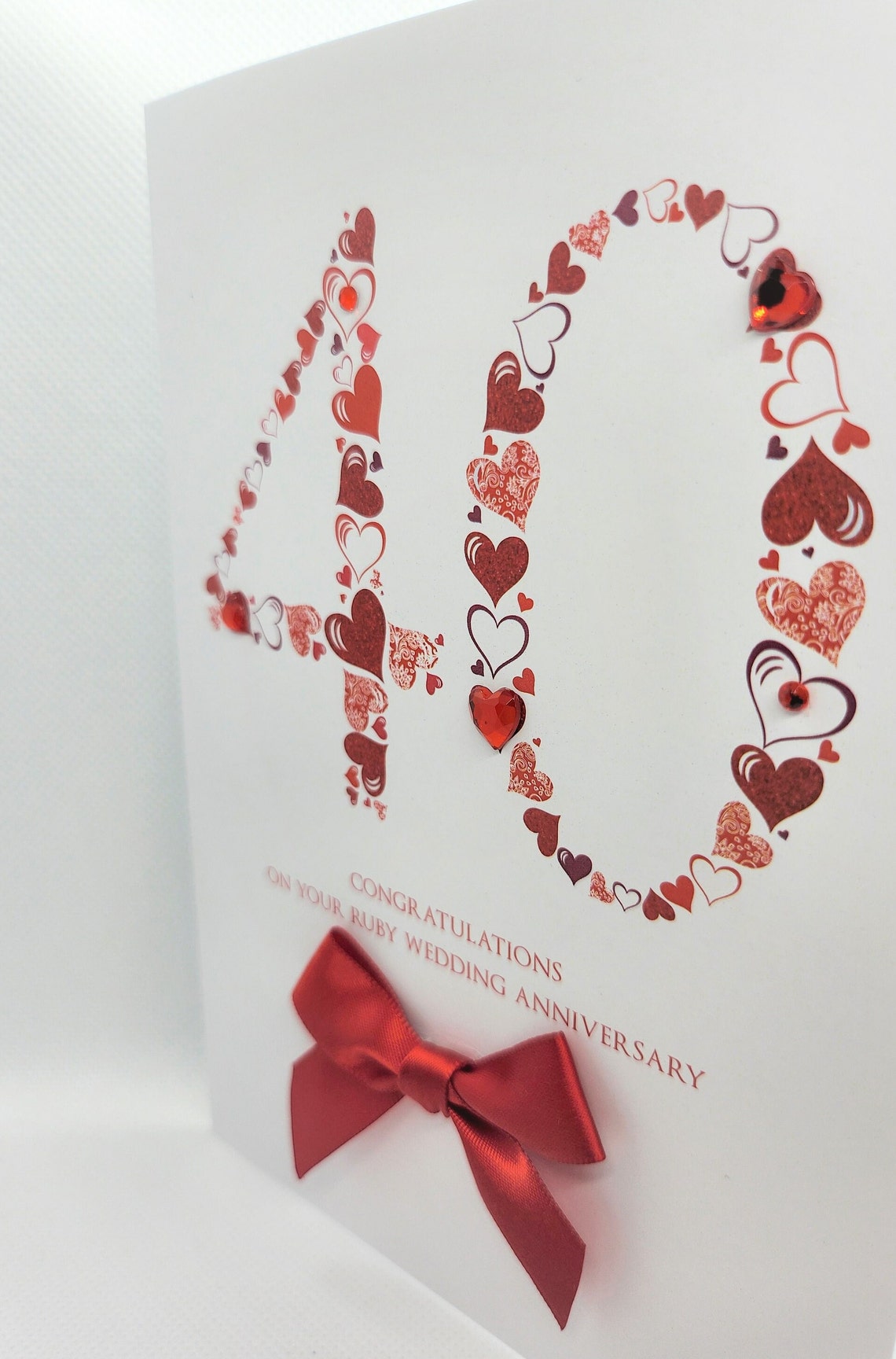 Ruby Wedding Anniversary Card 40th Wedding Anniversary Card 3D Luxury ...