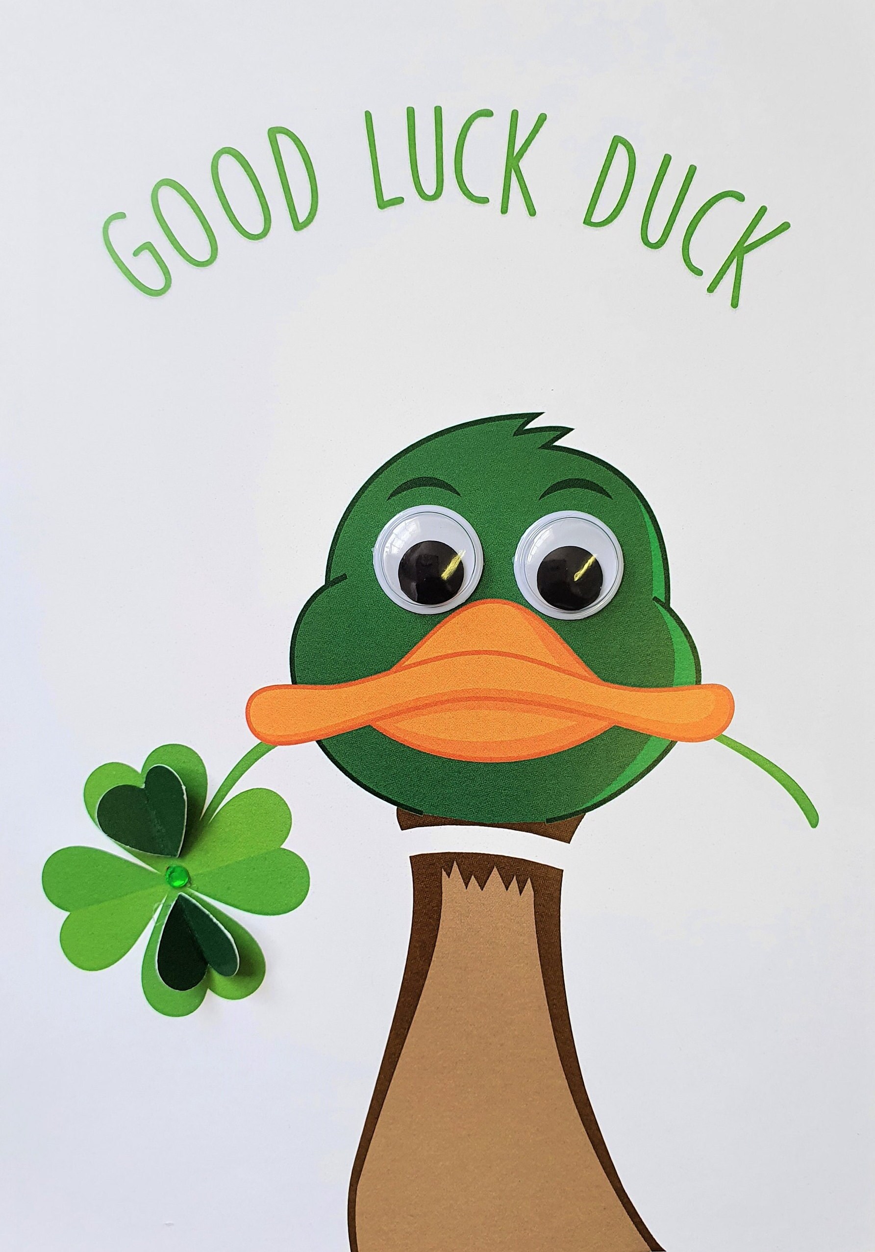 Good Luck Card - Card for Luck - Good Luck Duck - Funny Good Luck Card ...