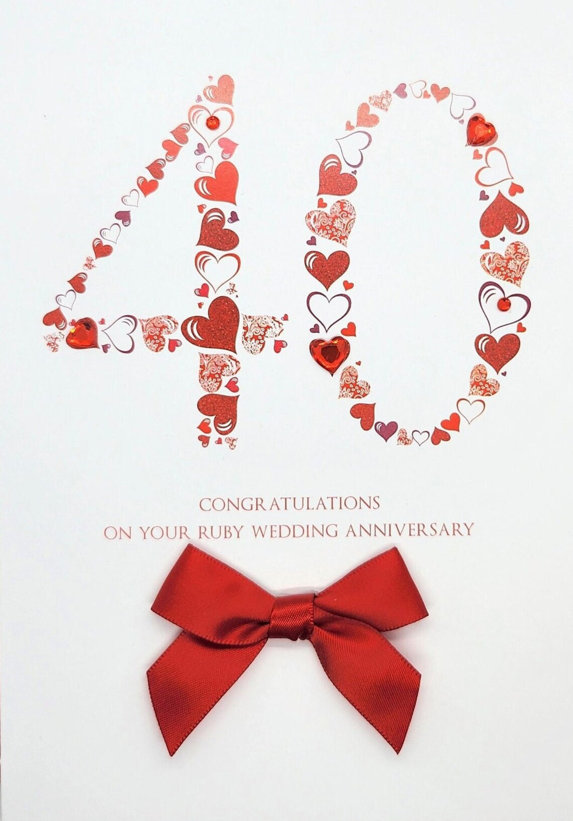 Ruby Wedding Anniversary Card 40th Wedding Anniversary Card 3D Luxury ...