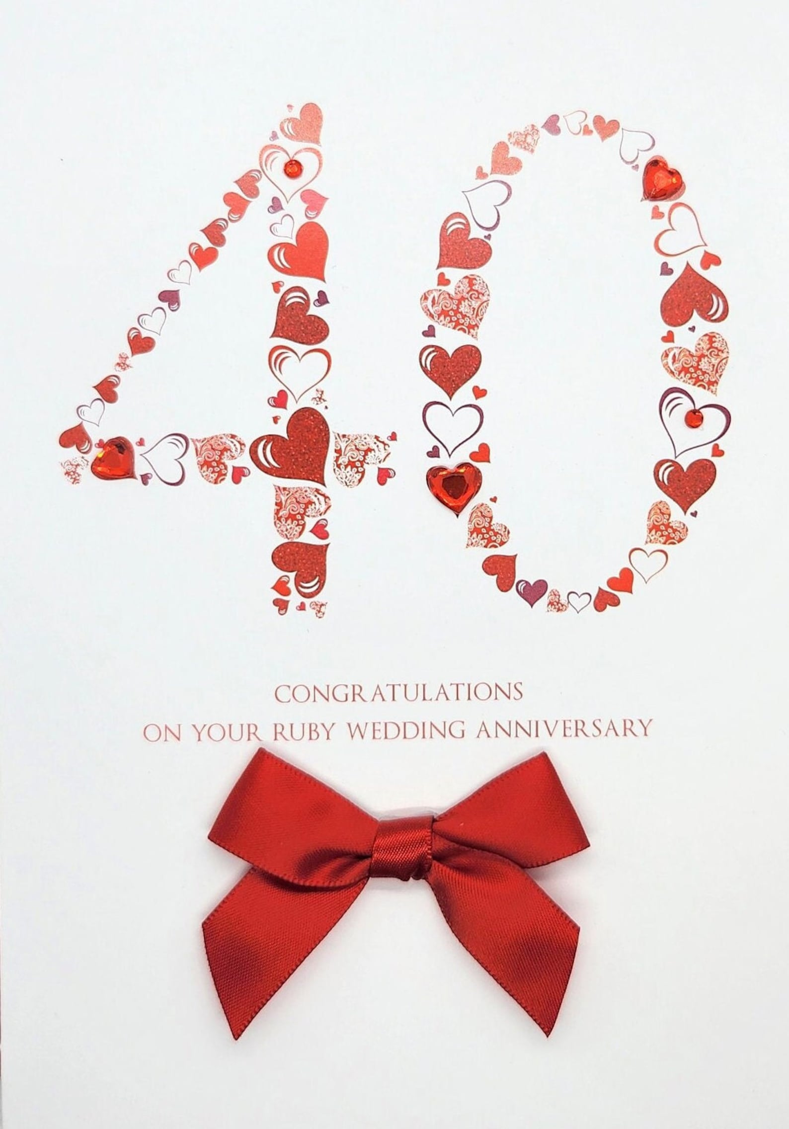 Ruby Wedding Anniversary Card 40th Wedding Anniversary Card 3D Luxury ...