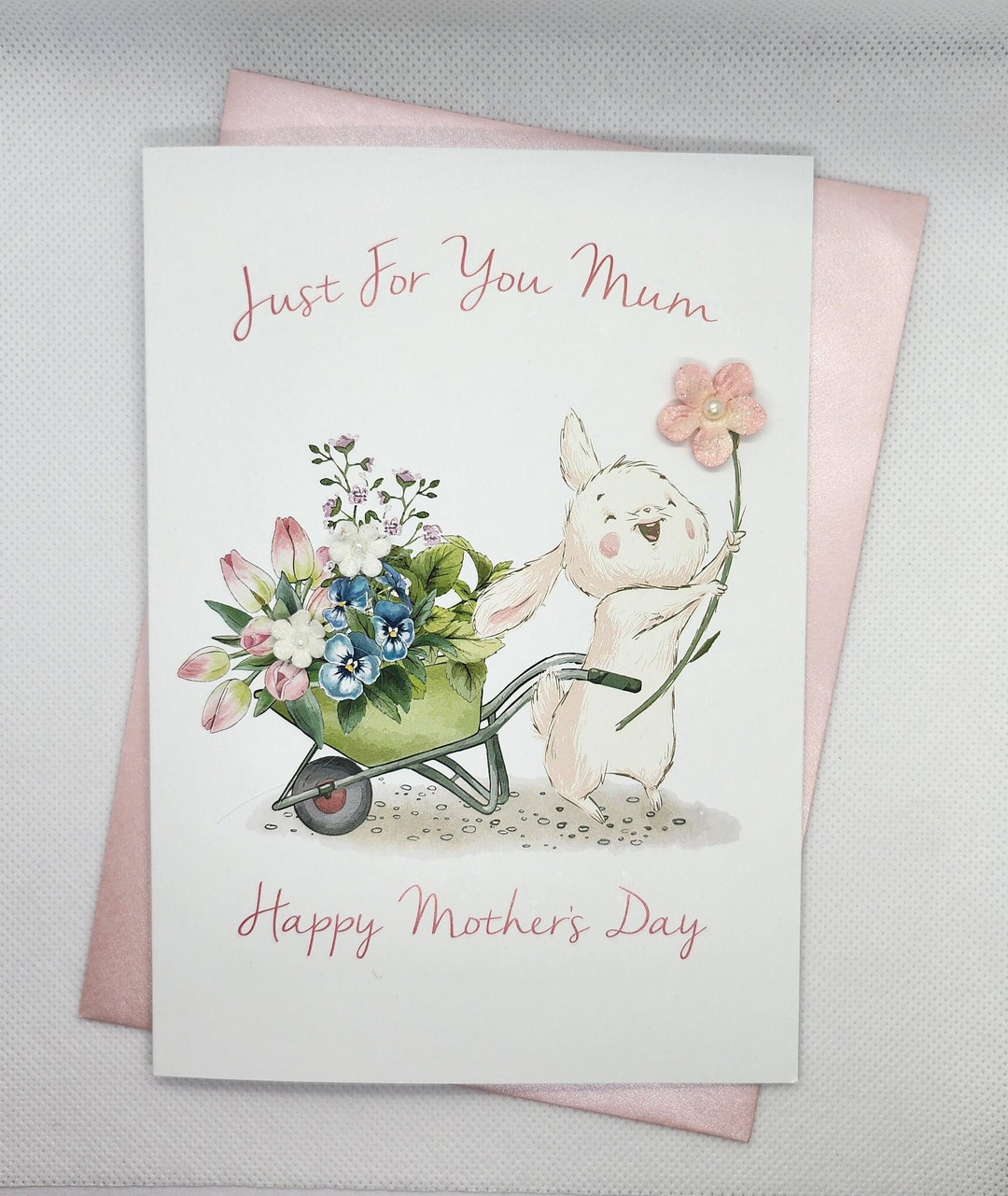 MOTHERS DAY CARD Cute Rabbit Card for Mum Special Mothers Day Card 3D ...