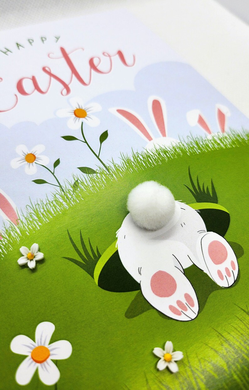 Cute Easter Card Cute Easter Rabbit Card Easter Bunny Card Special ...