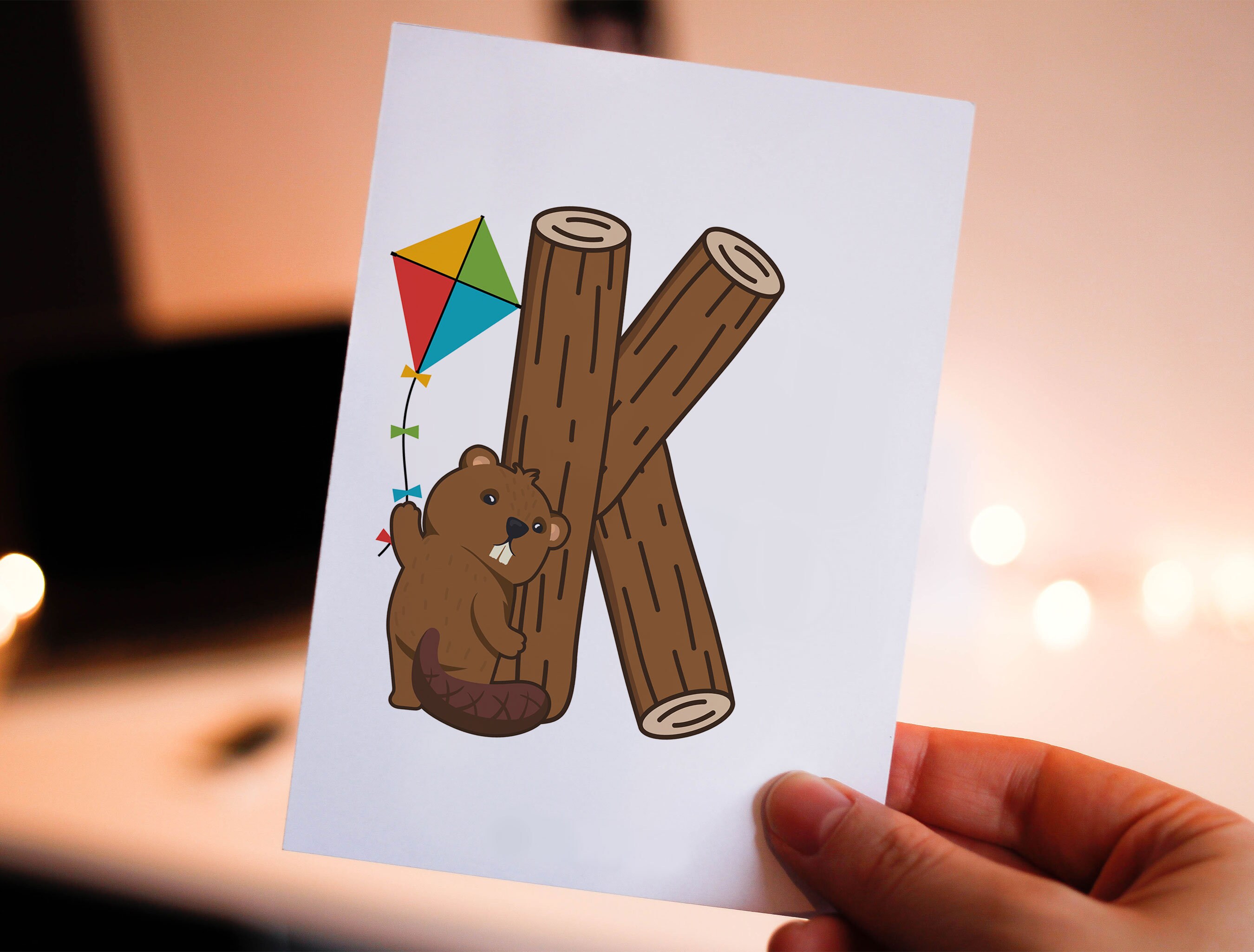 Letters A to Z Beaver Wood Theme Alphabet Flash Cards Printable ...