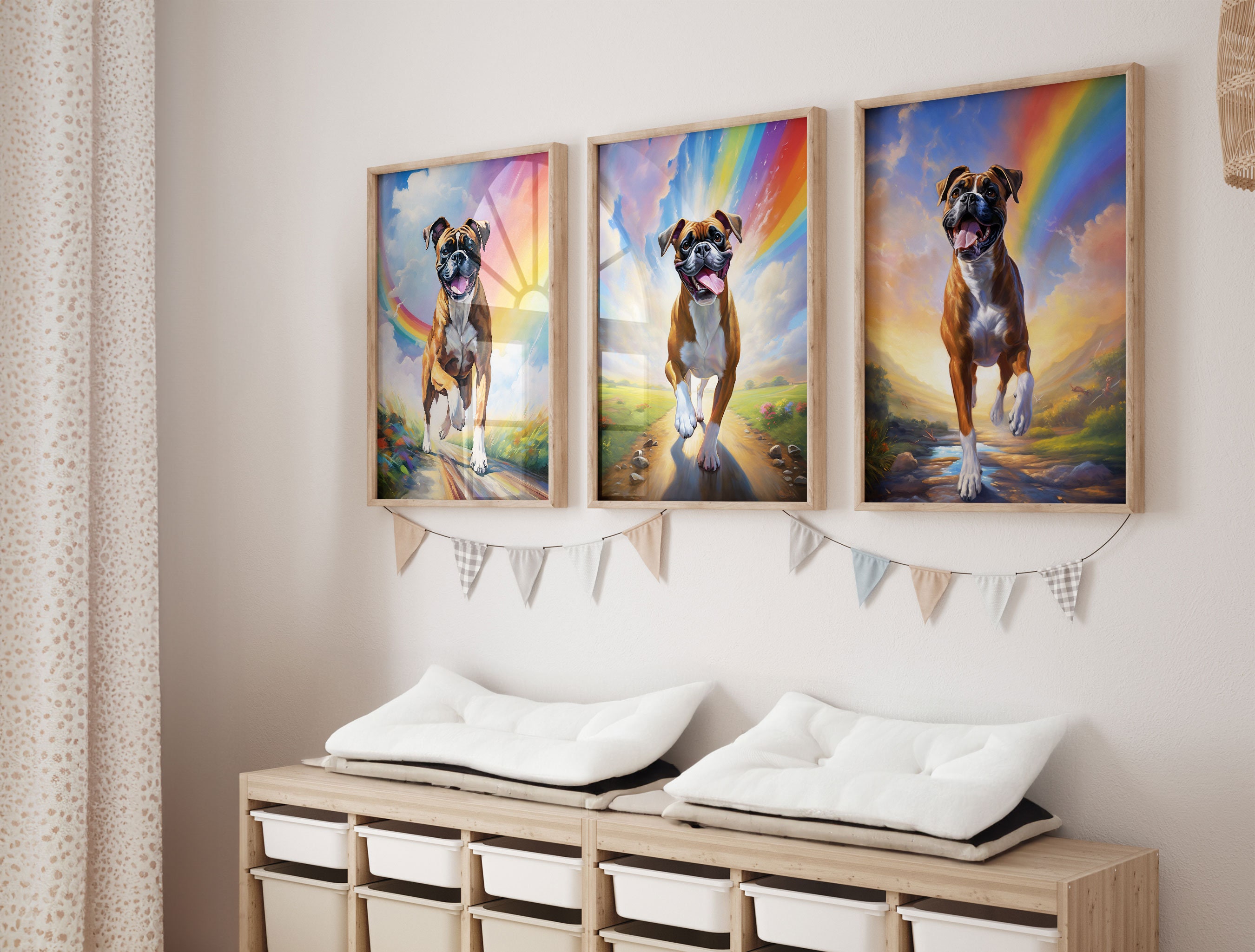 Set of Six Boxer Dog Paintings Printable Wall Art Instant Download - Etsy