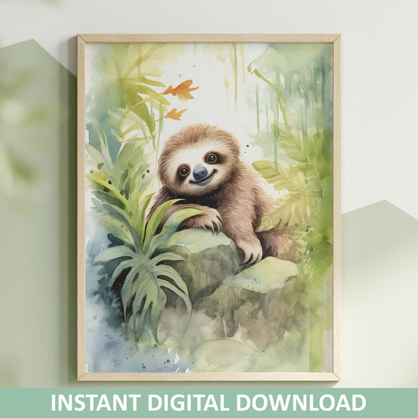 Sloth Painting - Etsy UK