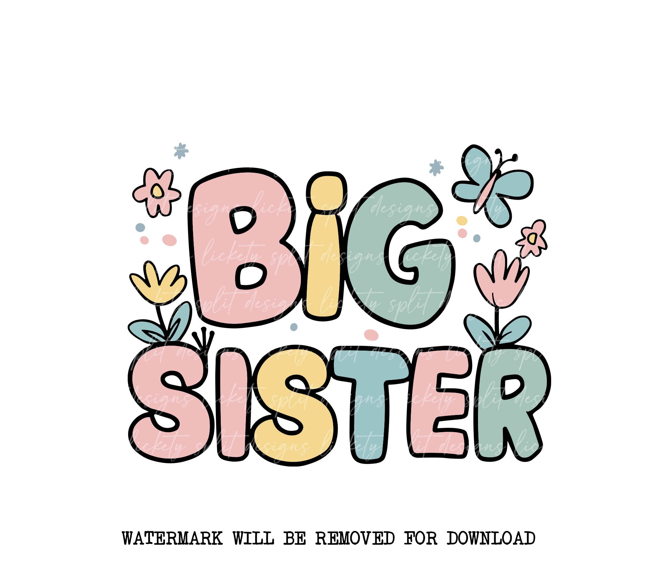 Big Sister Png/sublimation Download - Pastel Colors | Digital Download ...