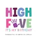 Girls 5th Birthday High Five PNG, Fifth Birthday DESIGN, 5th Birthday ...
