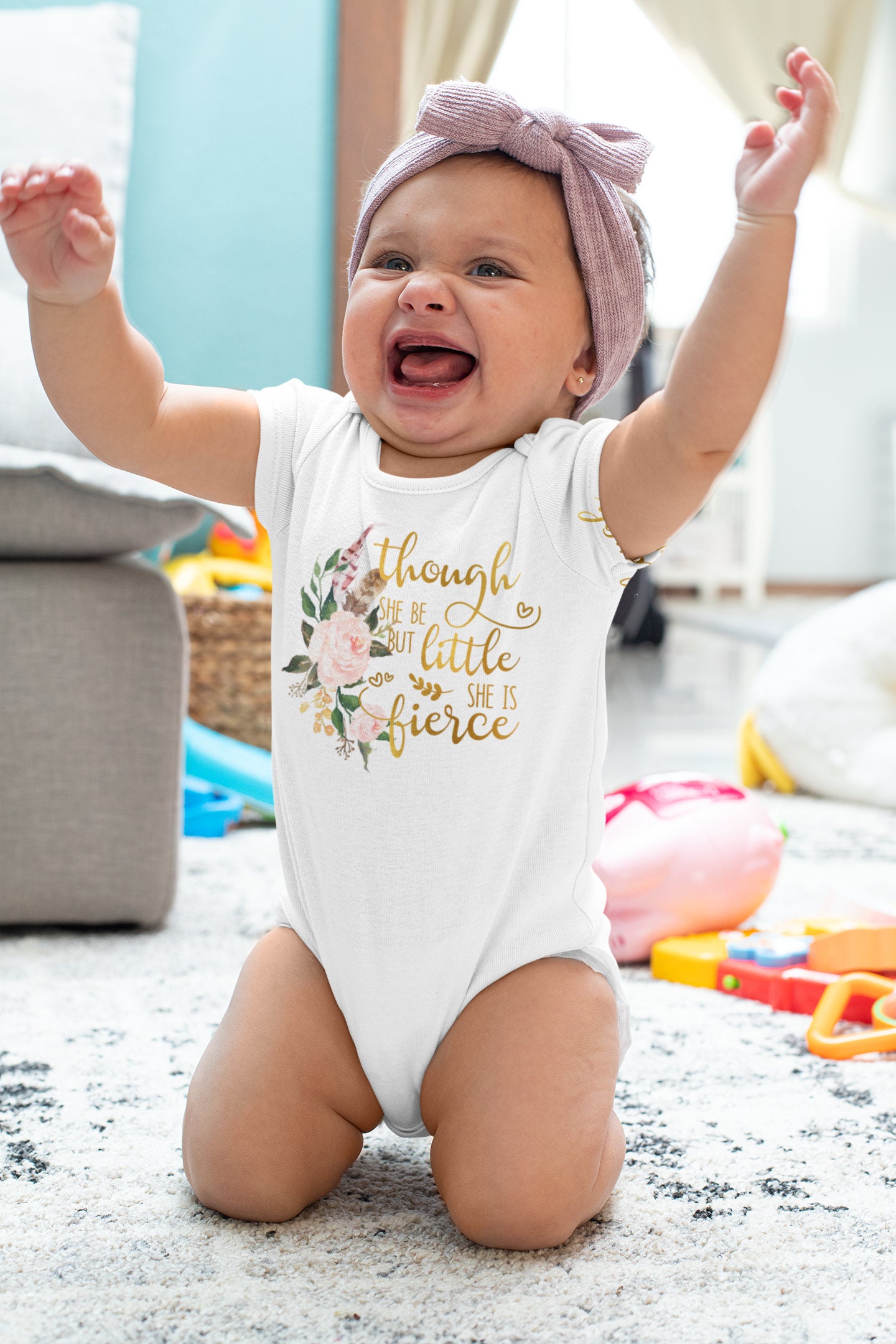 Though She Be but Little She is Fierce, Baby Shower, Baby Clothes PNG ...
