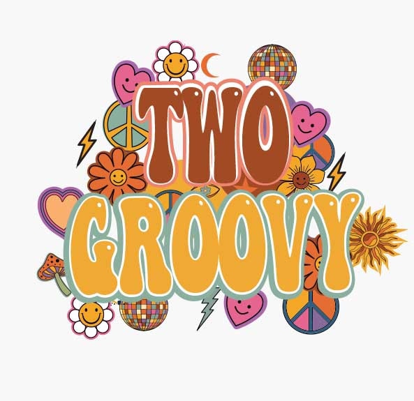 Two Groovy PNG HIPPIE Sublimation Design Birthday Card Design - Etsy