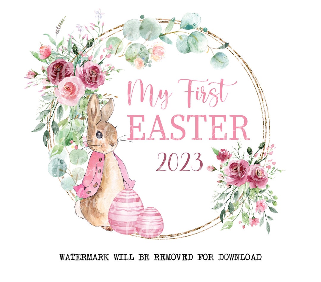 Peter Rabbit Easter Clip Art My First Easter Design PNG - Etsy