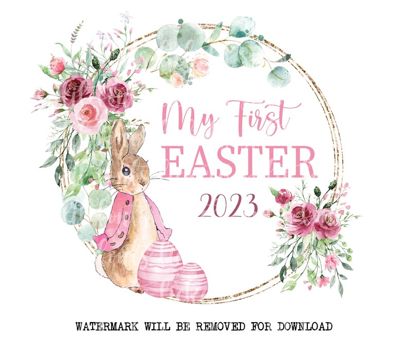 Peter Rabbit Easter Clip Art My First Easter Design PNG - Etsy