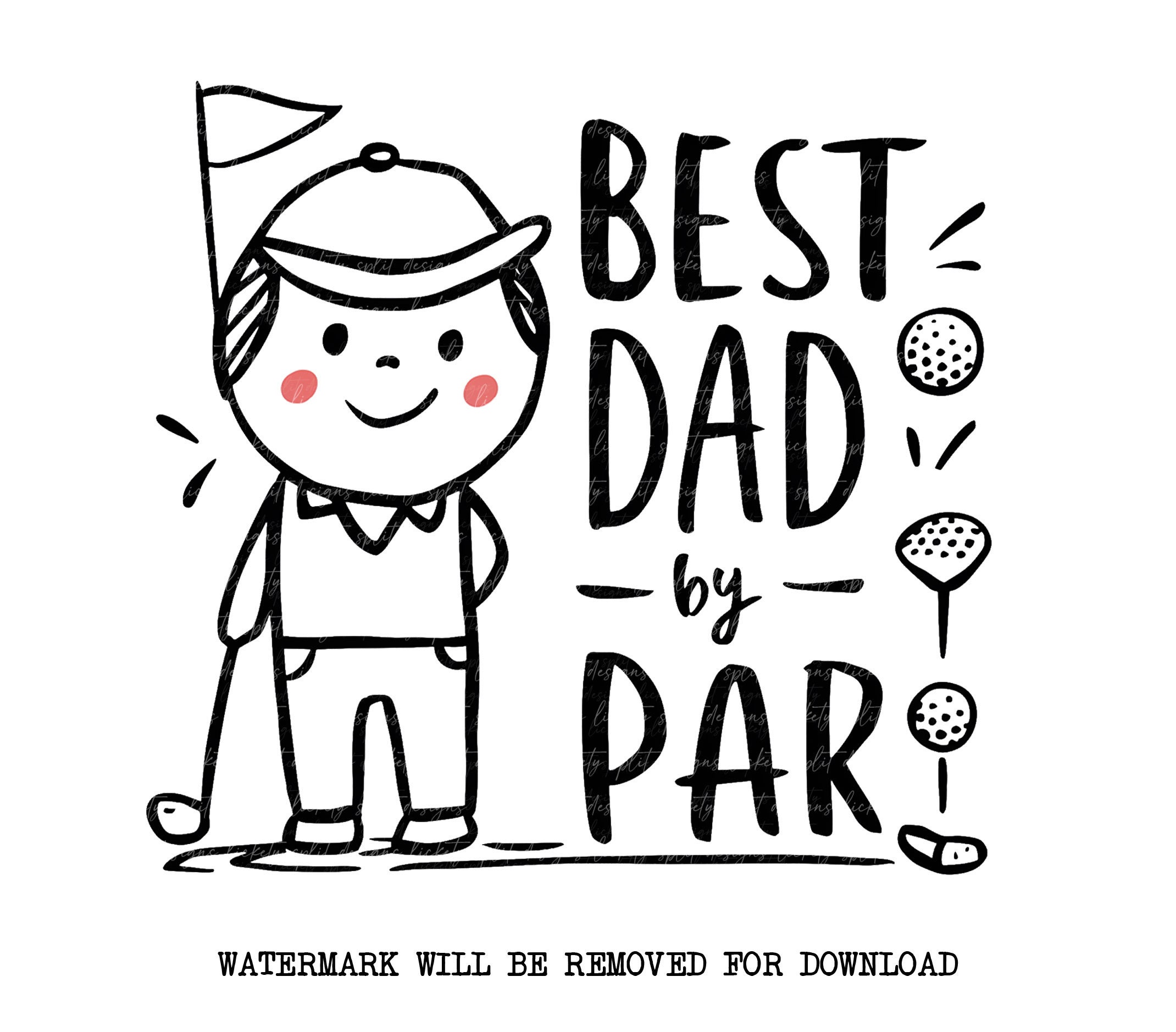 Best Dad by Par Sublimation Design, Golfing Daddy Image, Golfer Dad ...