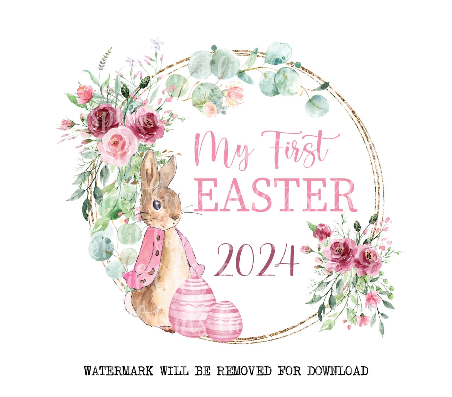 Peter Rabbit, Easter Clip Art, My First Easter Design PNG, Pink Flopsy ...