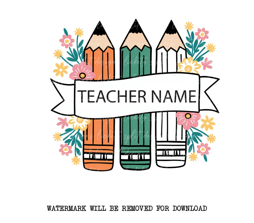 Customizable Teacher Name PNG - Personalized Back to School Gift ...