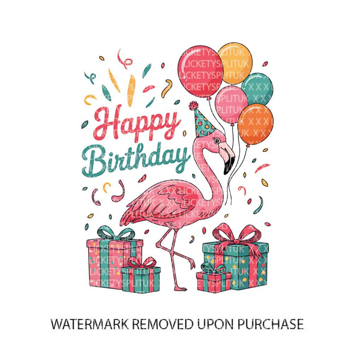 Flamingo Happy Birthday PNG Digital Download, Tropical Birthday Party ...