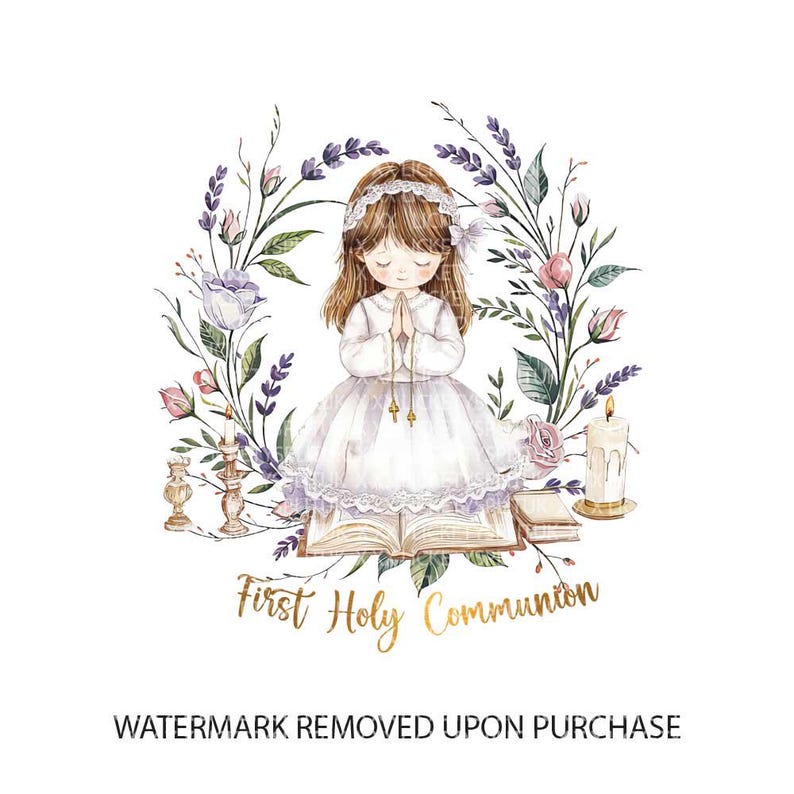 First Holy Communion PNG Girl, Communion Clipart Digital Download ...