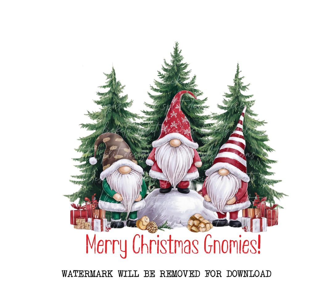 Merry Christmas Gnomies - Digital Download, Christmas Gnome PNG for ...