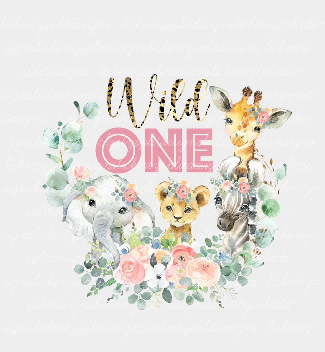 Girls' Wild One Jungle Theme, Jungle Animals Printables, Pink Wild One ...