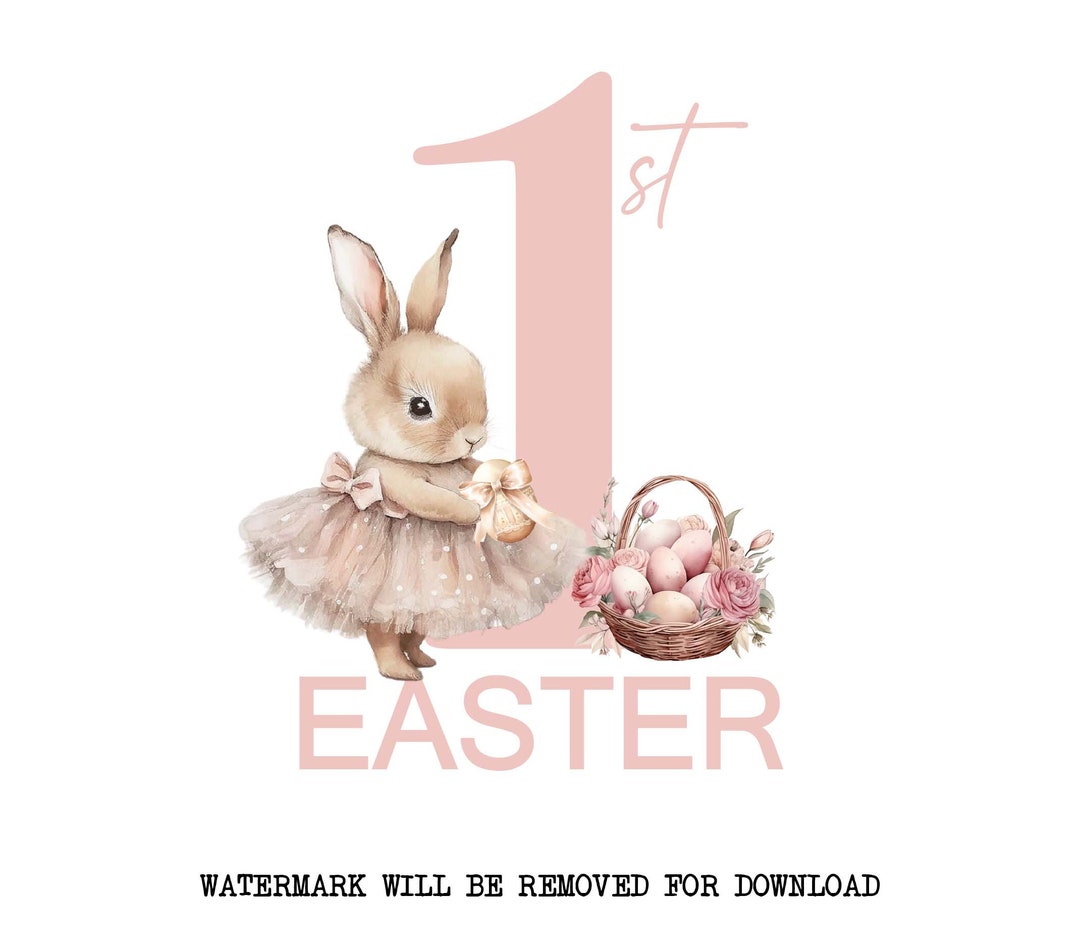 My First Easter Pink Sublimation Design, My 1st Easter Pink Bunny PNG, Pink Easter Bunny, 1st ...