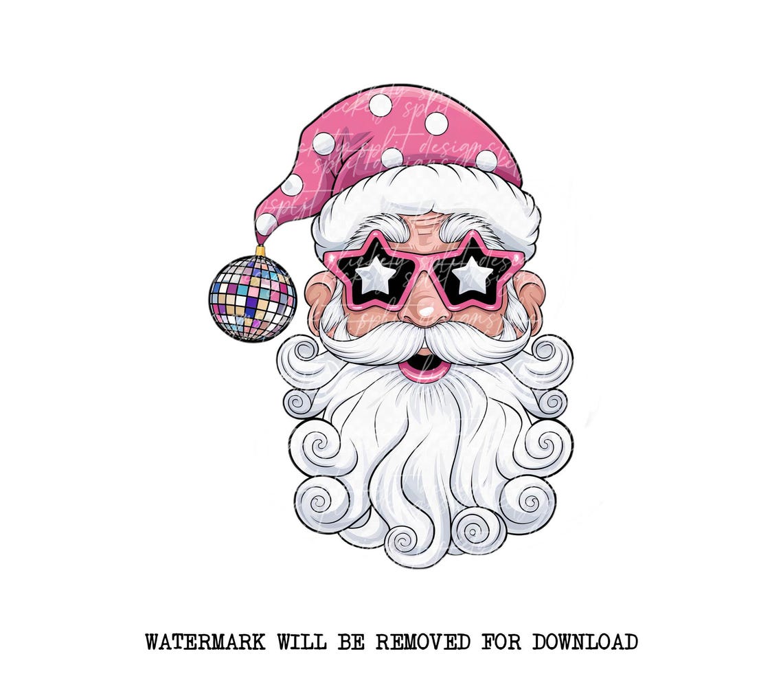 Groovy Santa Printable Design, Funky Christmas Digital Art, Retro Santa ...