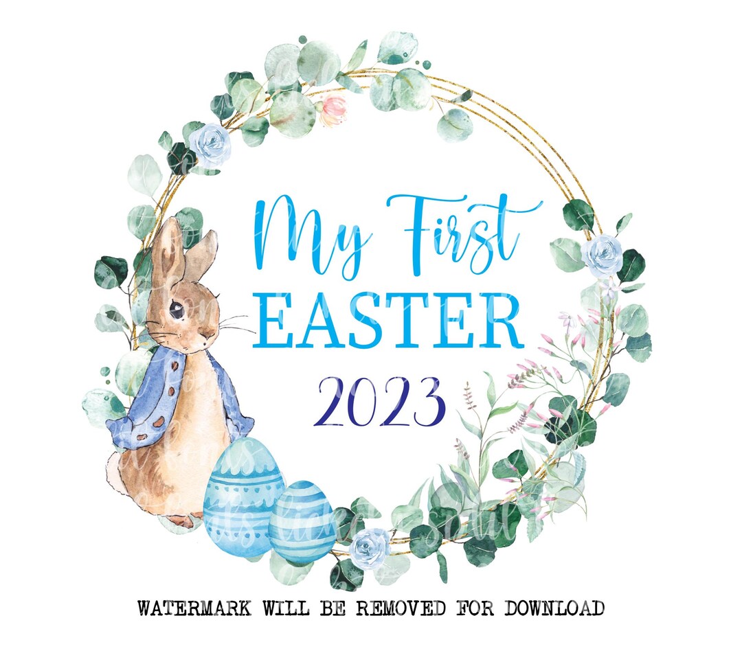Peter Rabbit Easter Clip Art My First Easter Design PNG - Etsy