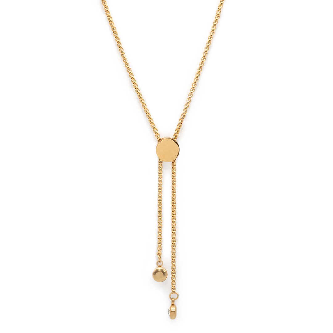 Gold Tie Chain Necklace, Lariat Necklace, Bolo Tie Necklace, Gold Chain ...