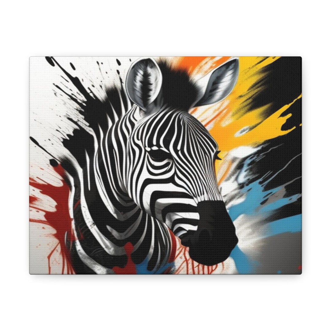 Zebra's Beauty: Color Splash Wildlife Canvas - Etsy