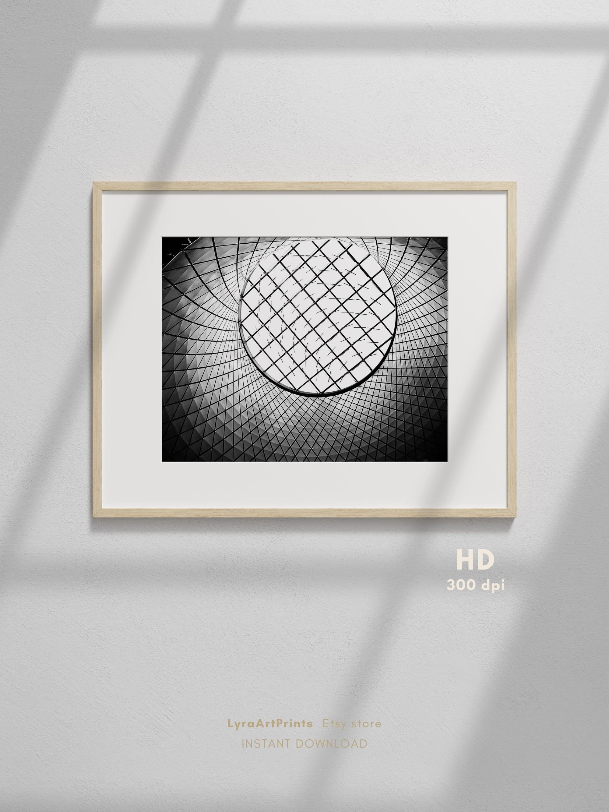 Skylight Poster, Architecture Digital Poster, Architecture Print, Black ...