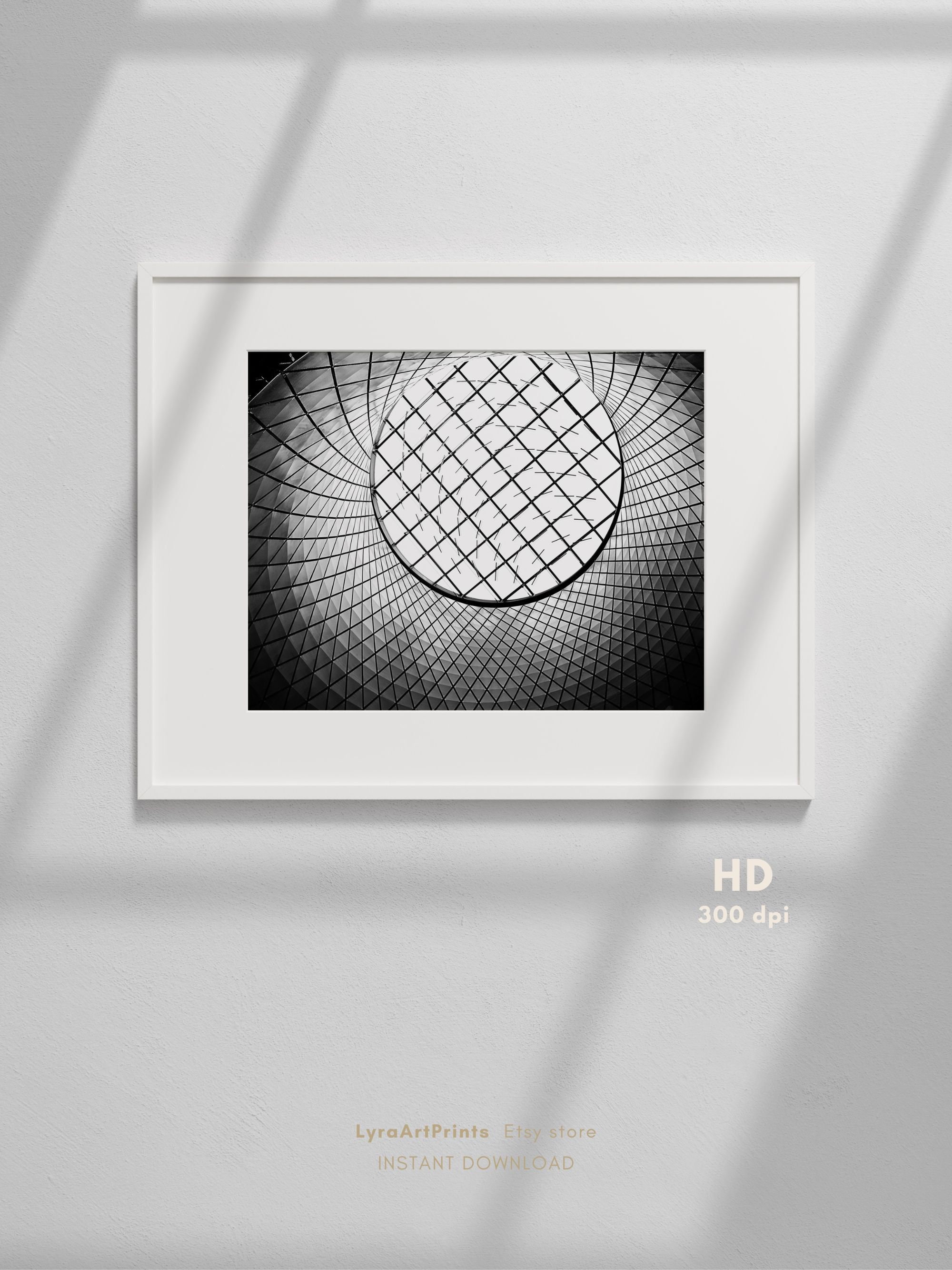 Skylight Poster, Architecture Digital Poster, Architecture Print, Black ...